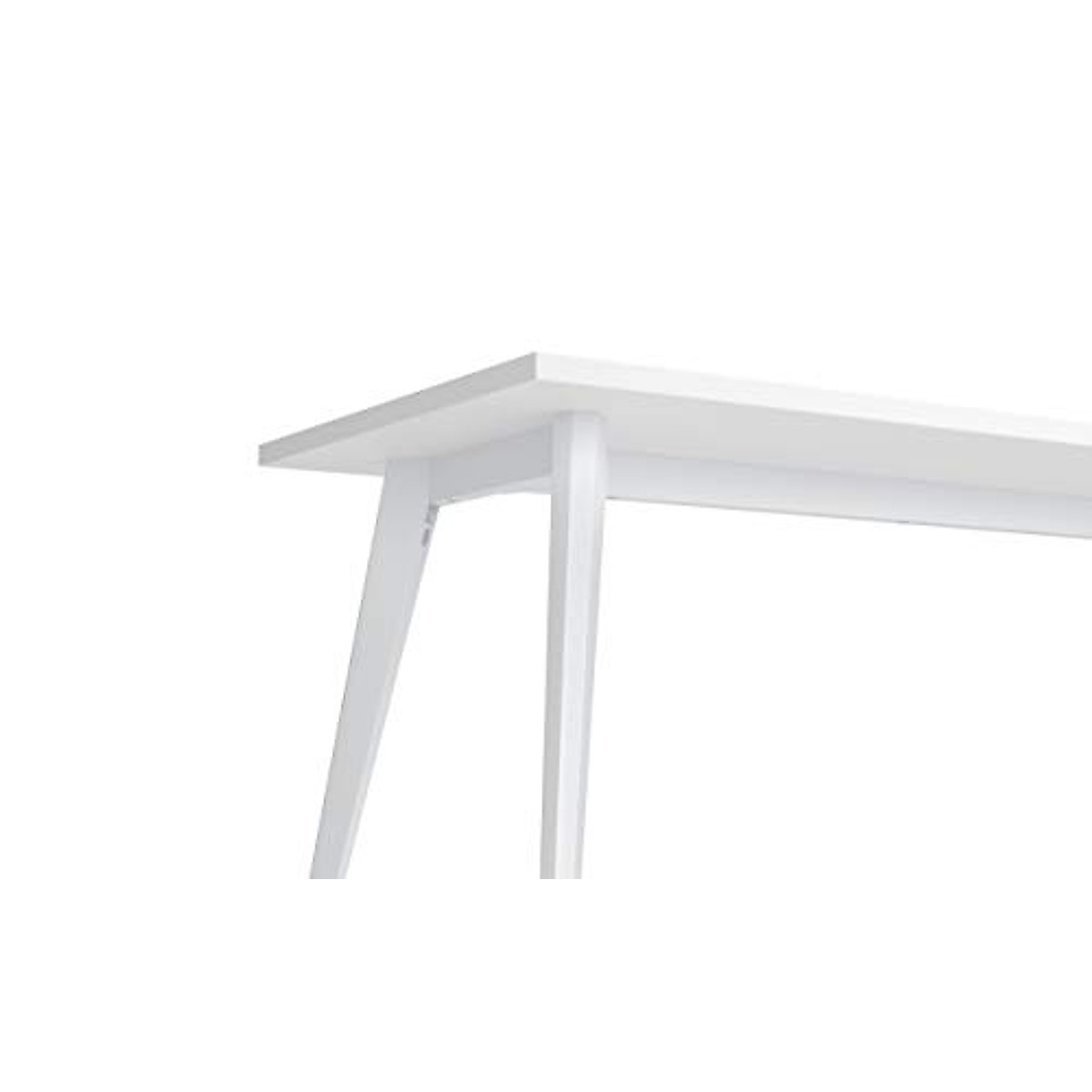 HON Basyx Commercial-Grade Executive Desk, Angled Metal Legs, 55", White