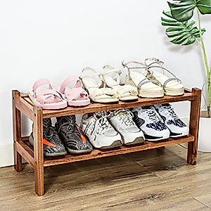 Bambu Masster Shoe Rack,100% Natural Acaia Wood Shoe Rack,Entryway Shoe Rack,Stackable,Small Shoe Rack,Shoes Rack,Shoe Stand Free Standing Shoe Racks.