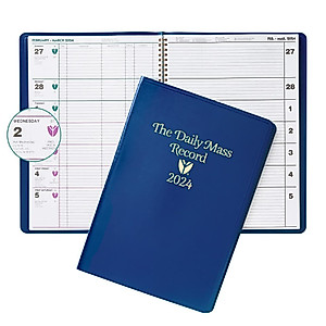 The 2024 Daily Mass Record Book by Franklin X. McCormick | Ecclesiastical Year | Planner Lays Flat on Desk | Keep Track of Daily Catholic Readings | Vestment Color Guide | Organization for Church and Clergy