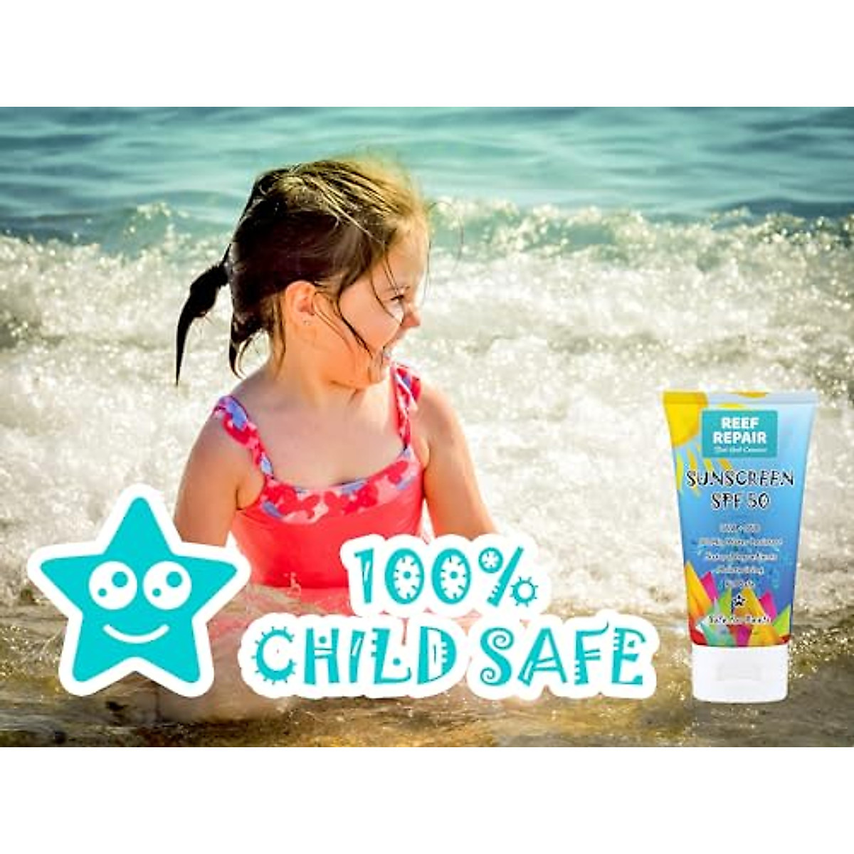 Reef Safe Sunscreen SPF 50 (2 Pack) - Natural, Travel Size, Water Resistant, Moisturizing, Broad Spectrum UVA/UVB Coral Friendly Mineral Suncream from Reef Repair (2 x 1.7 fl.Oz)