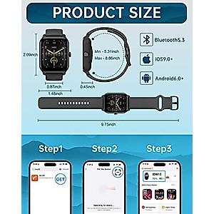 Smart Watches for Men Women (Answer/Make Call), Alexa Built in, 1.8" Full Touch Screen Fitness Tracker with Heart Rate SpO2 Sleep Monitor IP68 Waterproof Smartwatch for iPhone Android Phones, Black