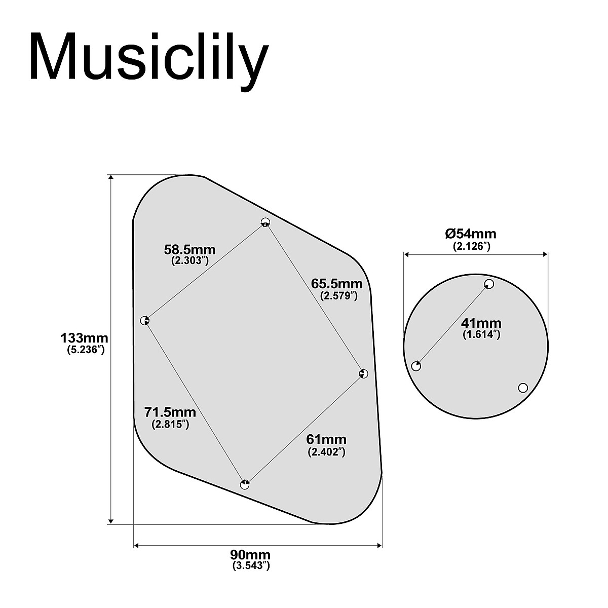 Musiclily Pro LP Control Back Plate and Switch Plate Cavity Cover for China Made Epiphone Les Paul Standard, 1Ply Cream