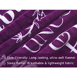 Wonderful Grandma Throw Blanket | Best Grandma Gifts | Wrap Your Grandmother with Love and Inspirational Words | Comfort Grandma Blanket Mothers Day Birthday Gifts for Grandma (Purple, Flannel)