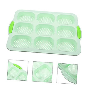 UPKOCH 9 Cake Mold Mini Baking Pans Para Chocolate De Brownies Brownie Making Cupcake Tray Muffin Tray French Bread Mold 9 Cavity Loaf Mold Baking Mold Green Bakeware Oven