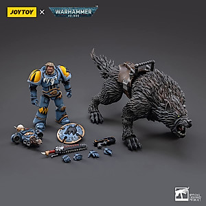 JoyToy Warhammer 40K 1/18 Space Wolves Thunderwolf Cavalry Frode Action Figure Warrior Joy toy Models
