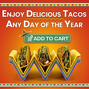 Taco Holders set of 6, Colorful Premium Taco Tray and Rack for Soft or Hard Taco Shells - Dishwasher and Microwave Safe, BPA Free and Sturdy, Multi-Colored