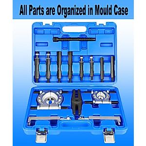 YOTOO Bearing Puller Set, 5 Ton Capacity Bearing Separator Kit with 2" and 3" Jaws, Wheel Hub Axle Puller Set, Heavy Duty Bearing Splitter Tool Kit with Case, Blue