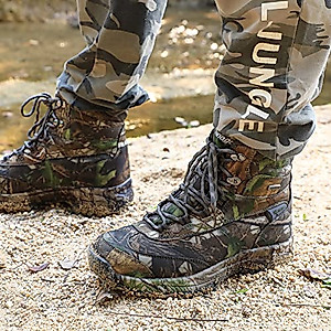 HANAGAL Hunting Boots Lightweight EVA Midsole Waterproof Mens Work Boots Anti-wicking Military Tactical Army Combat Hiking Boots for Men Size 10.5