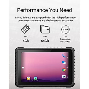 Minno Resilient Rugged Android Tablet | No Scanner (10 Inch)