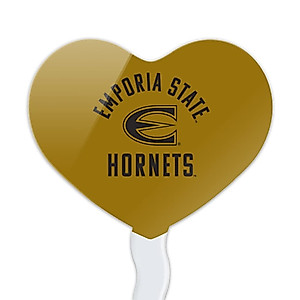 Emporia State University Hornets Heart Love Cupcake Picks Toppers Decoration Set of 6