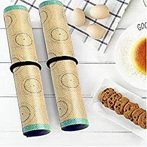 Macaron Silicone Baking Mats Set of 2,Non Stick Silicon Liner for Bake Pans & Rolling For Macaroons, Bake Pans, Pizza, Toaster, Cake, Cookie and Bread MakingQ