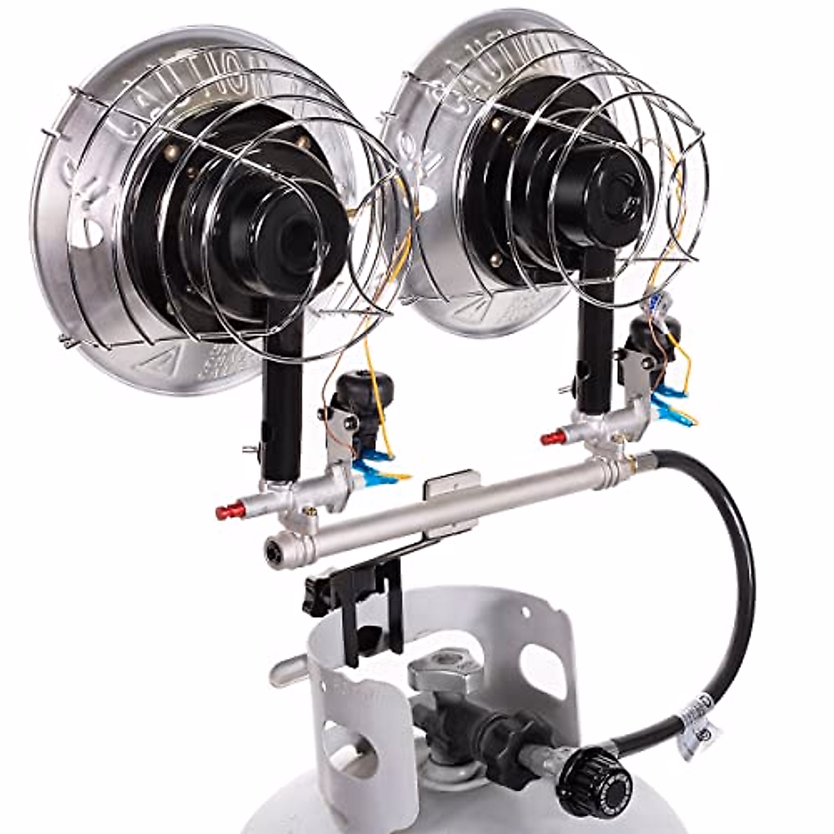 PRI Portable 30,000 BTU Outdoor Propane Tank Top Infrared Heater Double Burner Safety Shut-Off Valve & Tip-Over Switch (Propane Cylinder not Included) (TTH30)