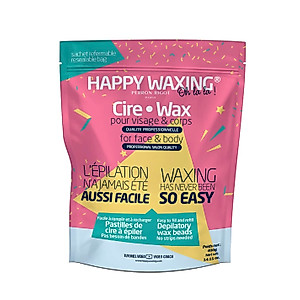Happy Waxing - Refill Wax Beads - Easy To Apply - Painless Hair Removal - Smooth Gel Texture - Patented Formula Offers High Performance Results - Efficient for all Areas of the Body - 14.11 OZ - 400 G