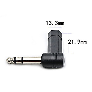 rgzhihuifz 3.5mm 1/8" Stereo Female to 6.35mm 1/4" Male 90° Angle Audio Adapter 2-Pack