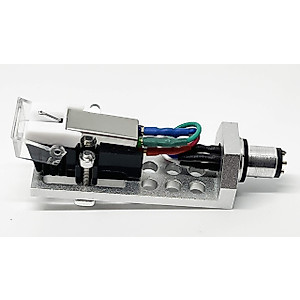 Cartridge and Stylus, Conical needle and Silver Headshell with mounting bolts for Technics SL-1200, SL-1210, SL-1600, SL-1610, SL-1700, SL-235, SL-23A, SL-B2