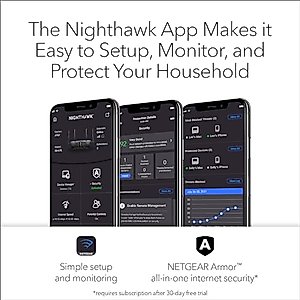 NETGEAR Nighthawk WiFi 6 Router (RAX30) 5-Stream Dual-Band Gigabit Router, AX2400 Wireless Speed (Up to 2.4 Gbps), Coverage Up to 2,000 sq.ft. and 20 Devices