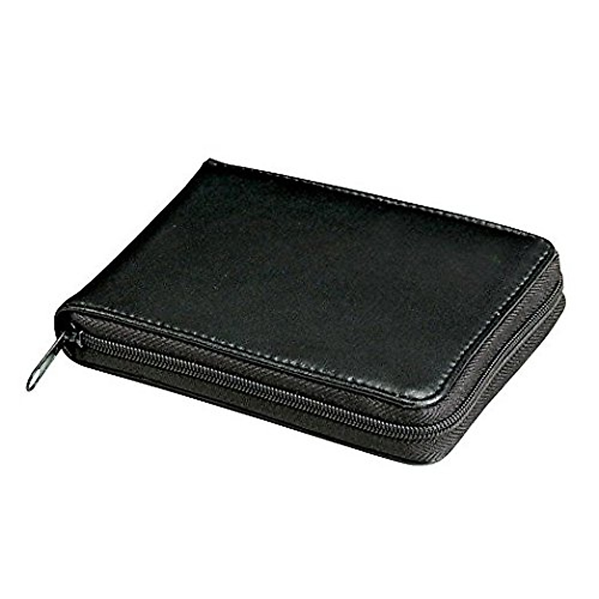 Miles Kimball Genuine Leather Wallet, Zipper Closure - Measures 9 1/2" Long x 3 1/2" Wide Open, Black