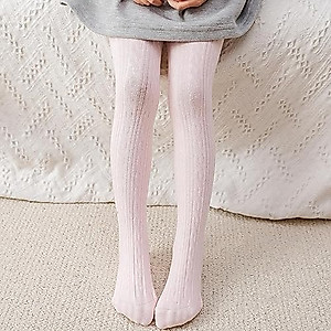 vanberfia Baby Toddler Girls Cable Knit Cotton Tights Pantyhose Leggings Stocking Pants (CG185, 4-6T)