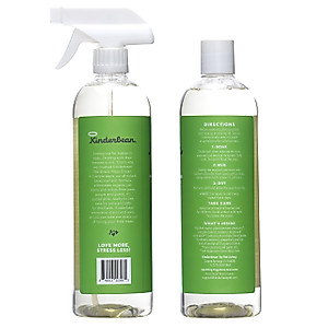 Kinderbean Dog & Cat Urine Stain and Odor Eliminator for Carpet, Upholstery, Hard Floors - 2-Pack 24 oz., Grapefruit Tea Tree Scent, Enzyme Bio-Active Formula with Squeeze and Spray Top