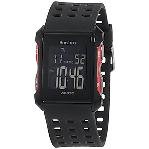Armitron Sport Men's 408177RED Chronograph Black and Red Digital Watch