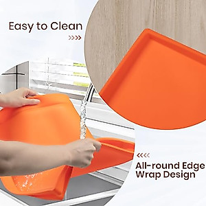 Velway 28" Silicone Griddle Mat for Blackstone - Upgraded Full-Edge Heavy Duty Griddle Mat Cover - Protect Grill from Dust, Rust, Leaves - All Season Protective Cover for Blackstone Grill (Orange)