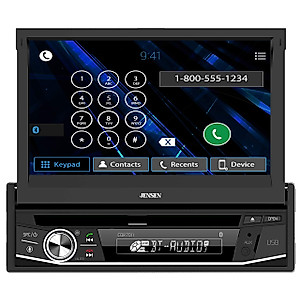 Jensen CDR7011 7 inch LED CD/DVD Touch Screen Single Din Car Stereo | Push to Talk Assistant | Backup Camera Input | Bluetooth | USB Fast Charging | 200 Watts (50x4)