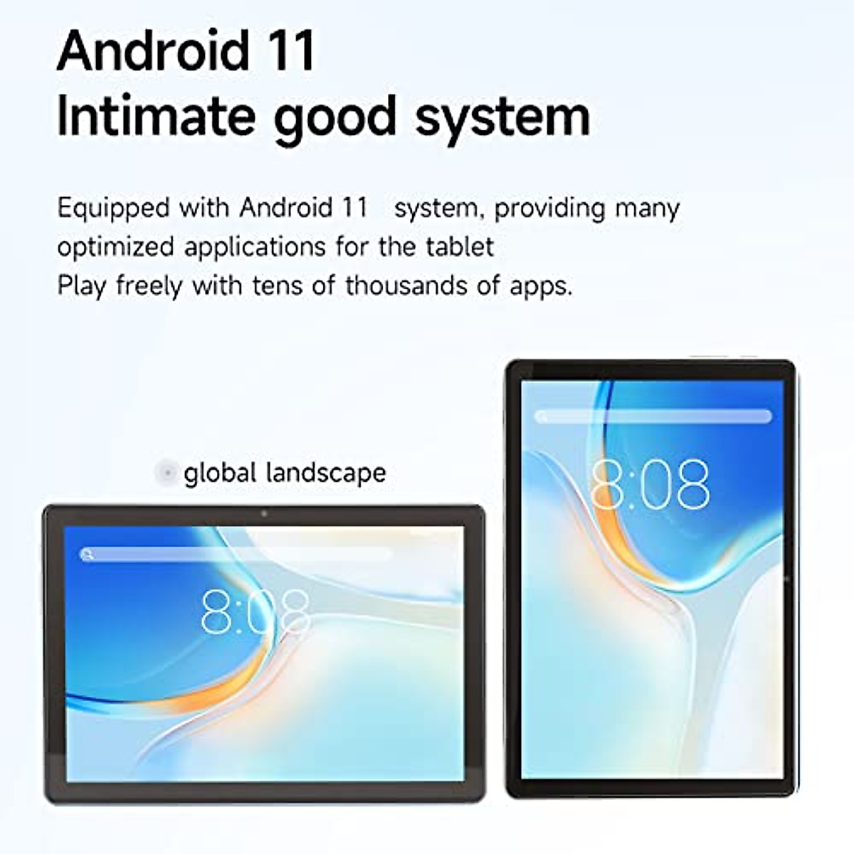 Shanrya 10in Tablet, 6G 256G Tablet PC 5GWIFI for Android 11 for Travel (Blue)