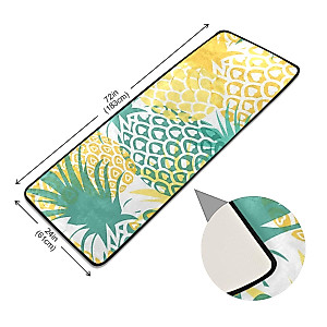 Pineapple Tropical Fruit Kitchen Rugs Non-Slip Soft Doormats Bath Carpet Floor Runner Area Rugs for Home Dining Living Room Bedroom 72" X 24"
