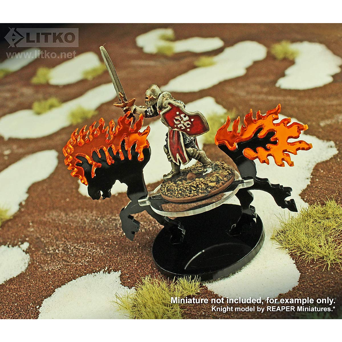 LITKO Character Mount | Nightmare Steed | Hell Horse | Demon | Fiendish Equines | Role-Playing Games |Compatible with Dungeons & Dragons and Pathfinder Games | (40mm Circular Base)