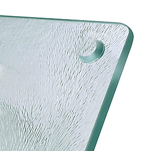 Murrey Home Glass Cutting Board Set for Kitchen Counter, Tempered Glass Chopping Boards Dishwasher Safe, Clear Countertop Tray, 4PC