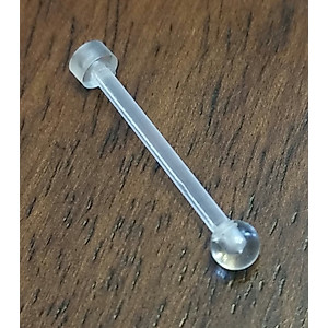 Pashoshka Clear Tongue Ring Retainer 1 Piece (14g (1.6mm), 4mm ball, 4mm flat bottom, 16mm length (TRT/1))