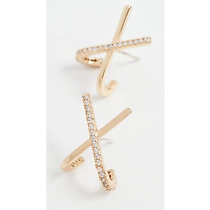 SHASHI Women's Kriss Kross Earrings, Gold/Clear, One Size