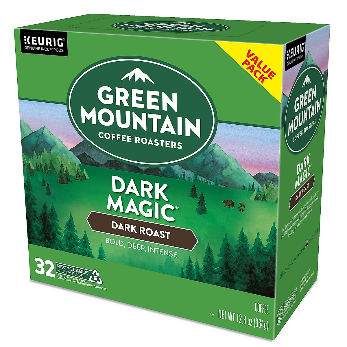 Green Mountain Coffee Roaster Dark Magic Keurig Single-Serve K-Cup Pods, Dark Roast Coffee, 32 Count