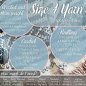 JubileeYarn Dainty Light Yarn - Worsted Weight Cotton - 100g/Skein - Shades of Blue - 4 Skeins