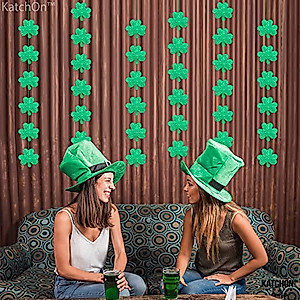KatchOn, Glitter St Patricks Day Shamrock Garland - 6 Strings, No DIY | St Patricks Day Banner, St Patricks Day Decorations | Clover Garland Banner, St Patricks Day Garland, St Paddys Day Decorations