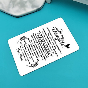 Xiahuyu Daughter Birthday Gifts from Mom Engraved Wallet Card for Daughter Graduation Gifts Christmas Birthday Gifts for Daughter Mothers Day Wedding Gifts Daughter Gifts from Mom