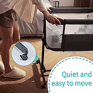 AMKE Baby Bassinets, Bedside Sleeper for Baby,All mesh Baby Crib Portable Bassinets for Safe Co-Sleeping, Safe Adjustable Baby Bed for Baby Infant Newborn Girl Boy