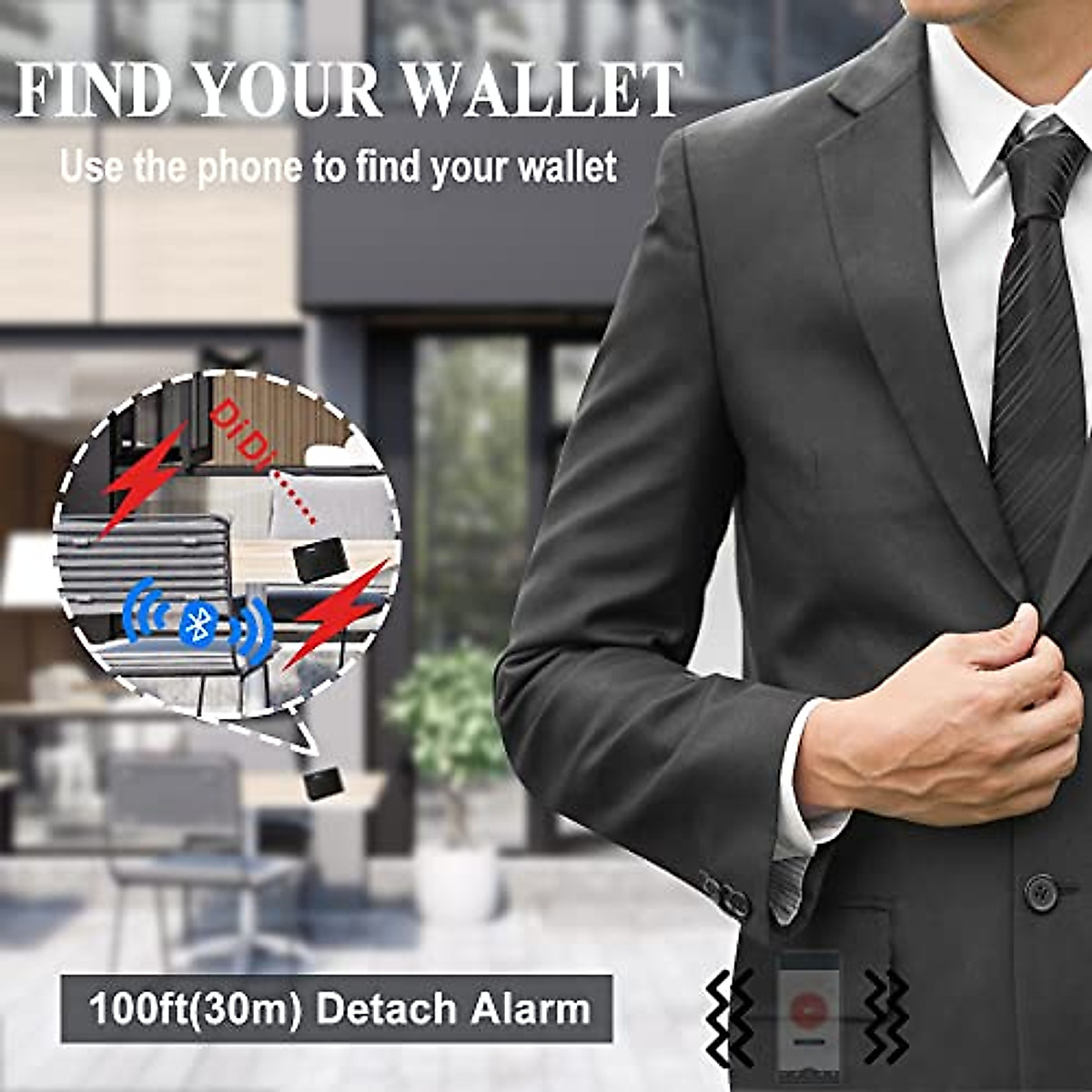 SMART CC Anti-Lost Bluetooth Wallet Tracker & Finder GPS Position Location Slim Wallets for Men Minimalist Mens Money Clip Wallet Credit Card Holder Gifts with Box…