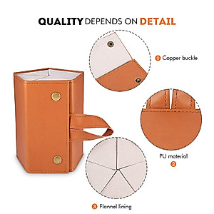 ANYGIFT 5 Slot Foldable Sunglass Organizer PU Leather Multiple Sunglass Case Organizer Travel Size(5 Slot,Brown)