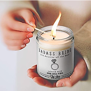 STORALIT Badass Bride Gifts Lavender Scented Candles Jar Tribe Gift,Bride to Be Gifts Funny Candle Bridal Shower Soy Candle, Gift for Bride, Engagement Gift, Wedding Gift,Best Friend Gift