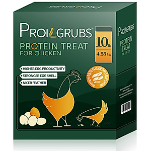 PROILGRUBS 10 LBS - Non-GMO-Dried Worms for Chickens All Natural Dried Black Soldier Fly Larvae Treats, Dried Meal Worms for Chickens, Hens, Birds...