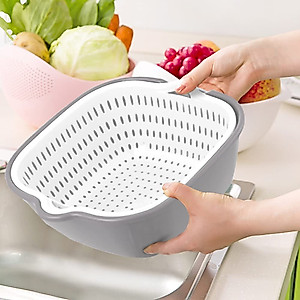 Washing Vegetable Baskets in The Kitchen Fruit Baskets Multi-layer Stackable Vegetable Sinks, Strainer and Washing Fruits and Vegetables Kitchen Colander Set
