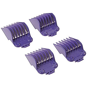 Andis 01415 Master Dual Magnet Large Comb Set - Crafted with High-Grade Metal, Contains 4 Different Size Combs - Providing a Comfortable & Snag-Free Experience - Purple