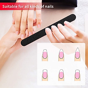 Nail File Emery Board Nail care Double Sided 100 180 Grit Gel Acrylic Dip Black Nail Buffering Files Professional Manicure Pedicure Tools 10Pcs/Pack Nail Files Set for Home and Salon Use