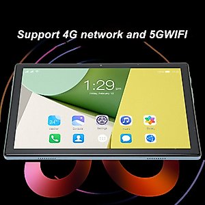 aqxreight 4G Call Tablet, Dual SIM Dual Standby 5G WiFi 100-240V FHD Tablet 8 Core CPU for Android 12 for Reading (US Plug)