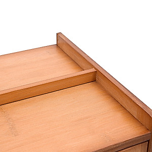 MARTEXBUY Shoe Cabinet with Doors for Entryway, 8-Tier Bamboo Storage Cabinet, Shoe Floor Storage Organizer Rack, Freestanding Shoes Organizer for Living Room Bedroom