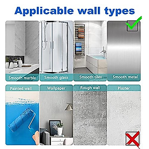 XLQADV Replacement 6 Pcs Adhesive Hooks Sticker for Shower Caddy Basket Shelf SUS304 Stainless Steel (Transparent, S)