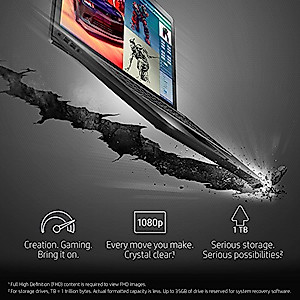 HP Pavilion Power 15-inch Laptop, Intel Core i7-7700HQ , AMD Radeon RX 550, 12GB RAM, 1TB hard drive, Windows 10 (15-cb071nr, Black), Gaming