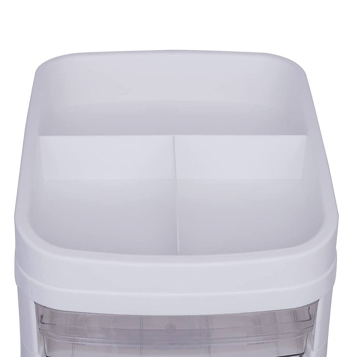 Rolling 6 Drawer Cart,34"H x 14"L x 12" W,4 Universal Wheels w/Lock,Storage Drawer Cart,Heavy Duty Dresser Storage Transparent Tower