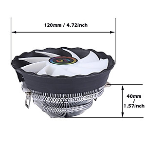 DS 1500RPM CPU Cooler 120MM Aluminum Extrusion FIN CPU Cooling Fan for Computer Case, LED Fan Junior Players, Entry-Level use for Intel LGA 1155 1151 775 1366 (Fixed RGB, 2ND, C Series)